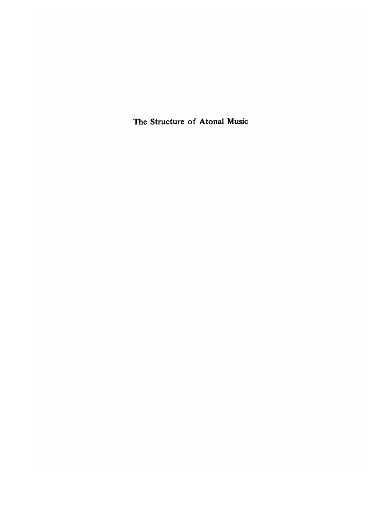 The Structure of Atonal Music | PDF | Interval (Music) | Permutation