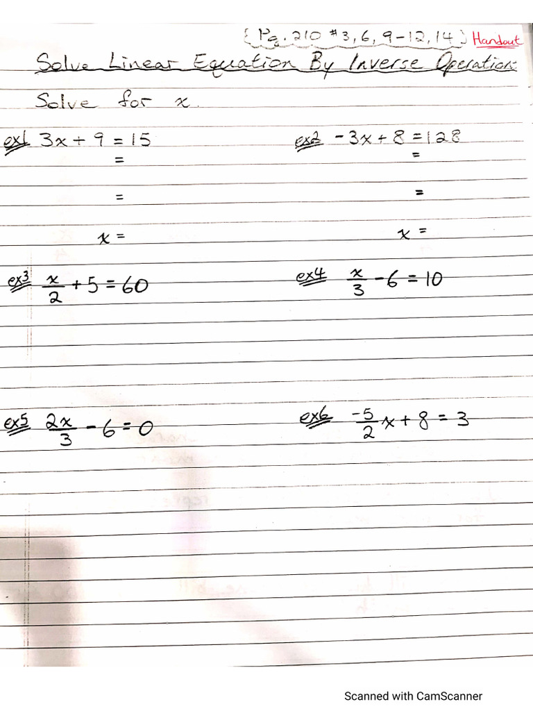 Unit3.2 Solve by Inverse | PDF