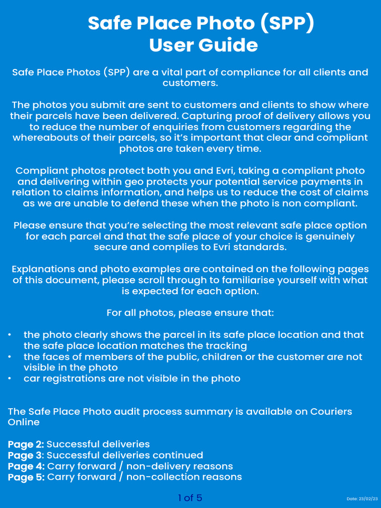 Safe Place Photo Compliance Guide | PDF