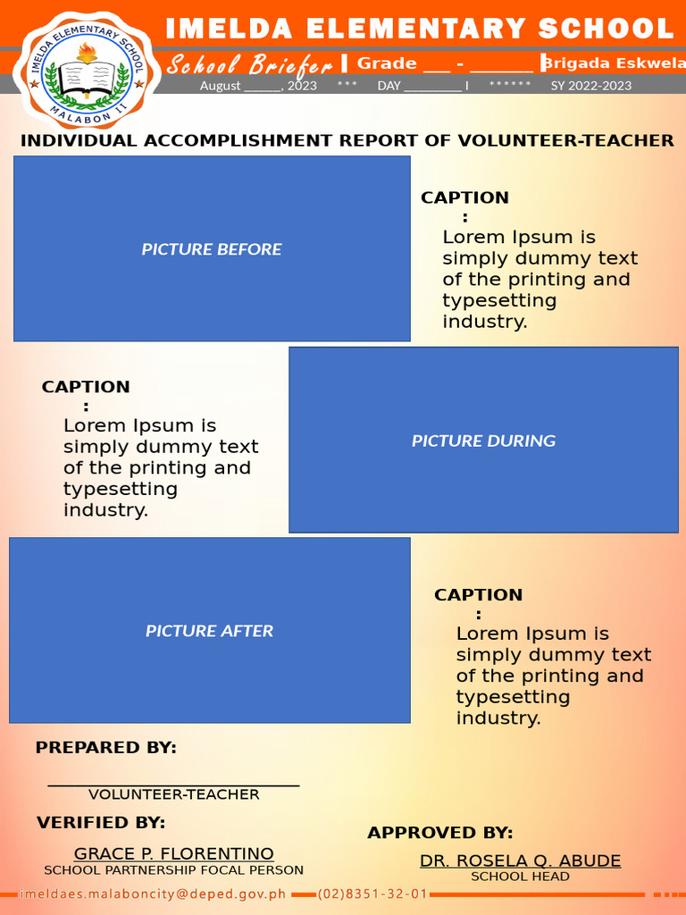 School Briefer Accomplishment Report. | PDF