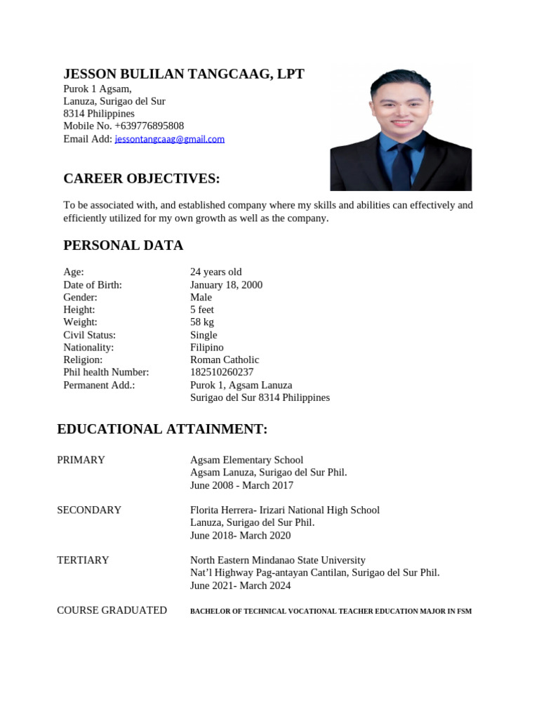 JESSON NEW CV - Copy | PDF | Schools | Teachers