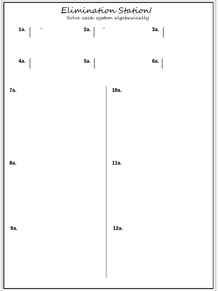Differentiated Elimination Class Work. | PDF