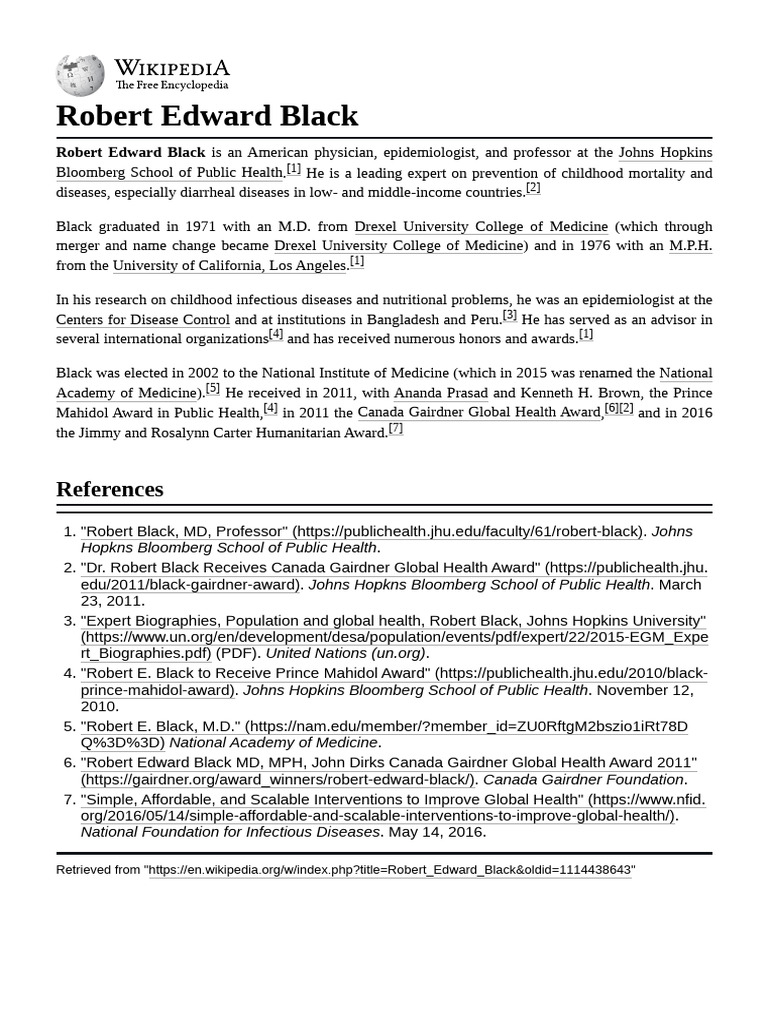 Robert_Edward_Black | PDF | Health Policy | Social Programs
