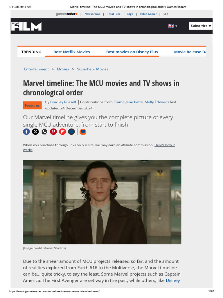 Marvel Timeline - The MCU Movies and TV Shows in Chronological Order ...