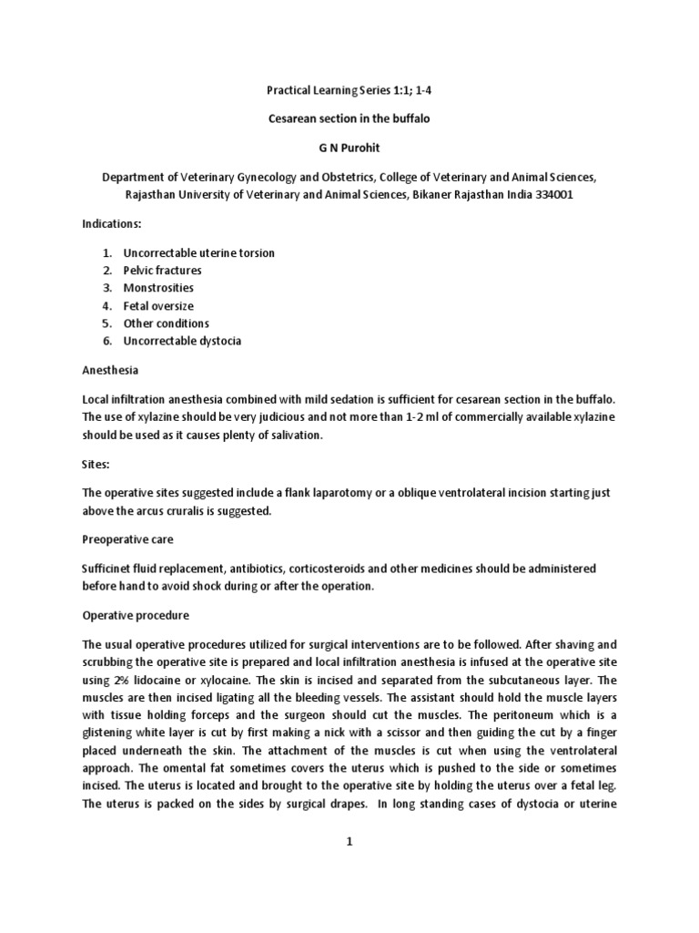 Cesarean Section Procedure in Buffalo | PDF | Surgical Suture | Surgery