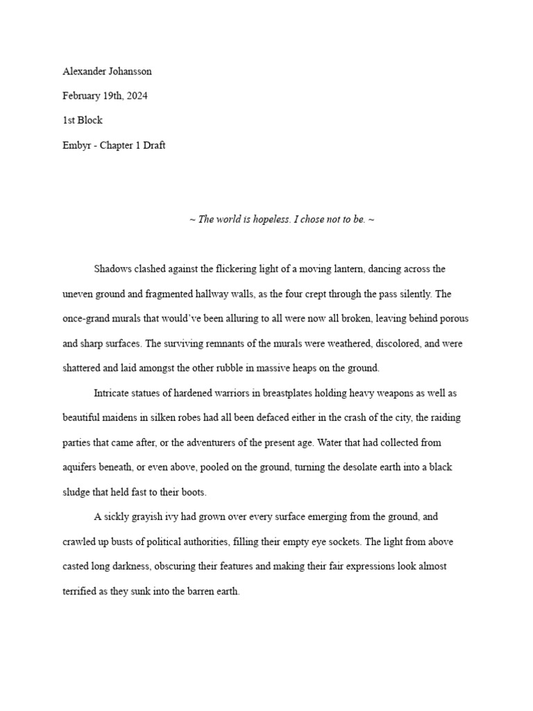 The Song of The Neljämantereinen - Embyr - Chapter 1 Draft | PDF