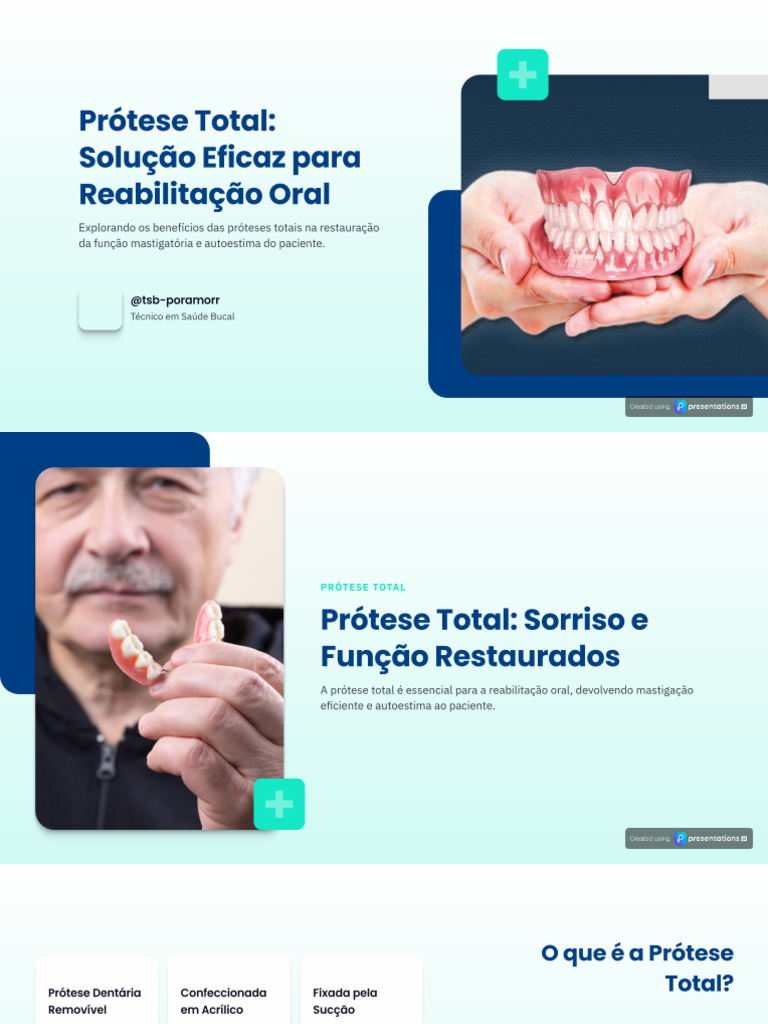 Prótese Total - Restabelecendo A Função e o Sorriso | PDF