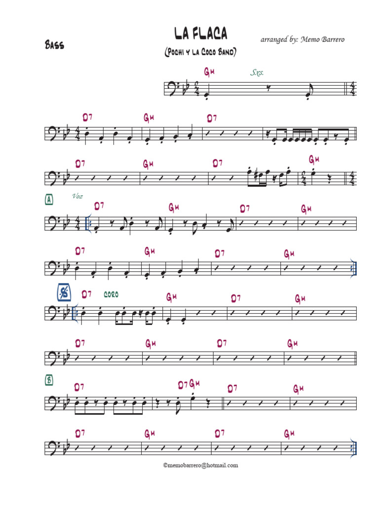 La Flaca - Bass | PDF