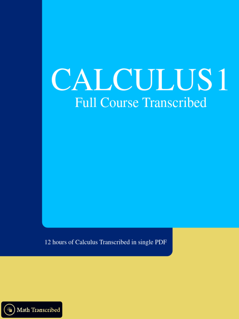 Calculus 1 Notes | PDF | Multiplication | Slope