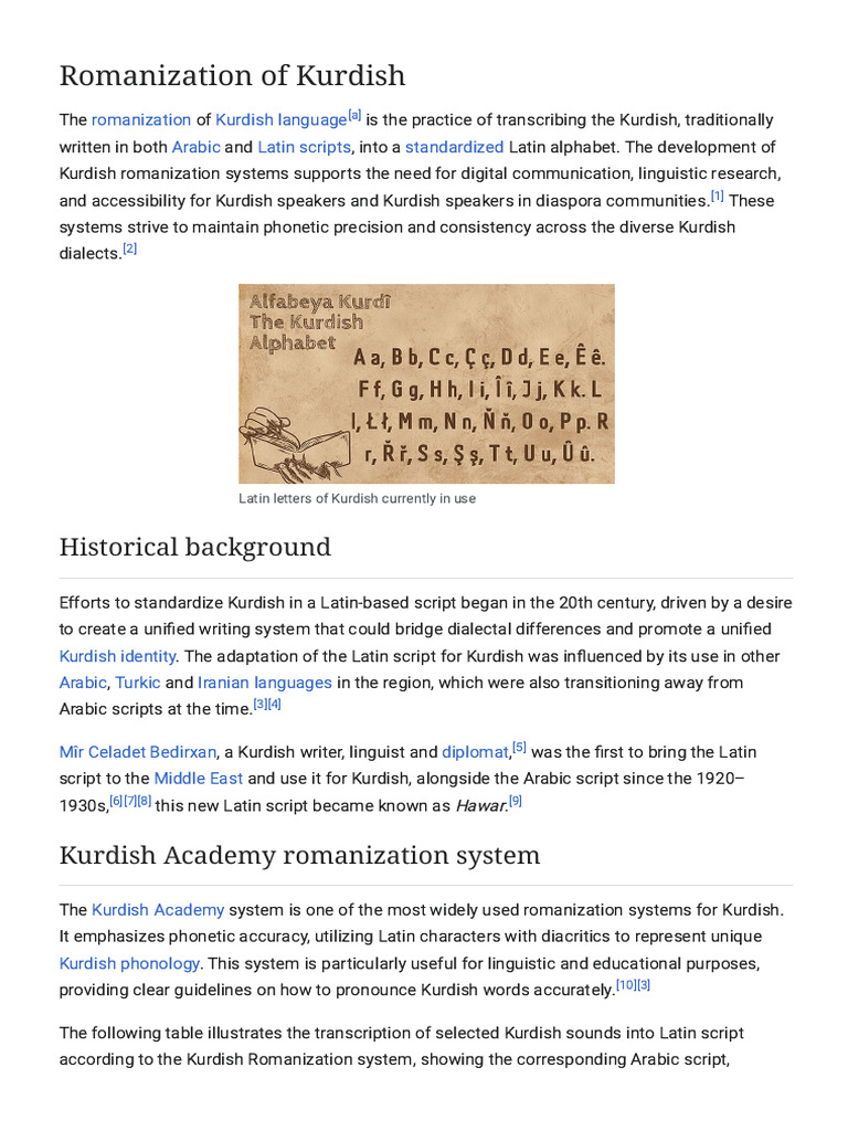 Romanization of Kurdish - Wikipedia | PDF | Latin Script | Linguistics
