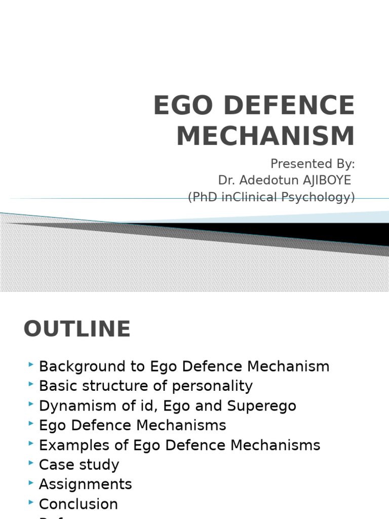 Ego Defence Mechanism Presentation | PDF | Id | Psychology