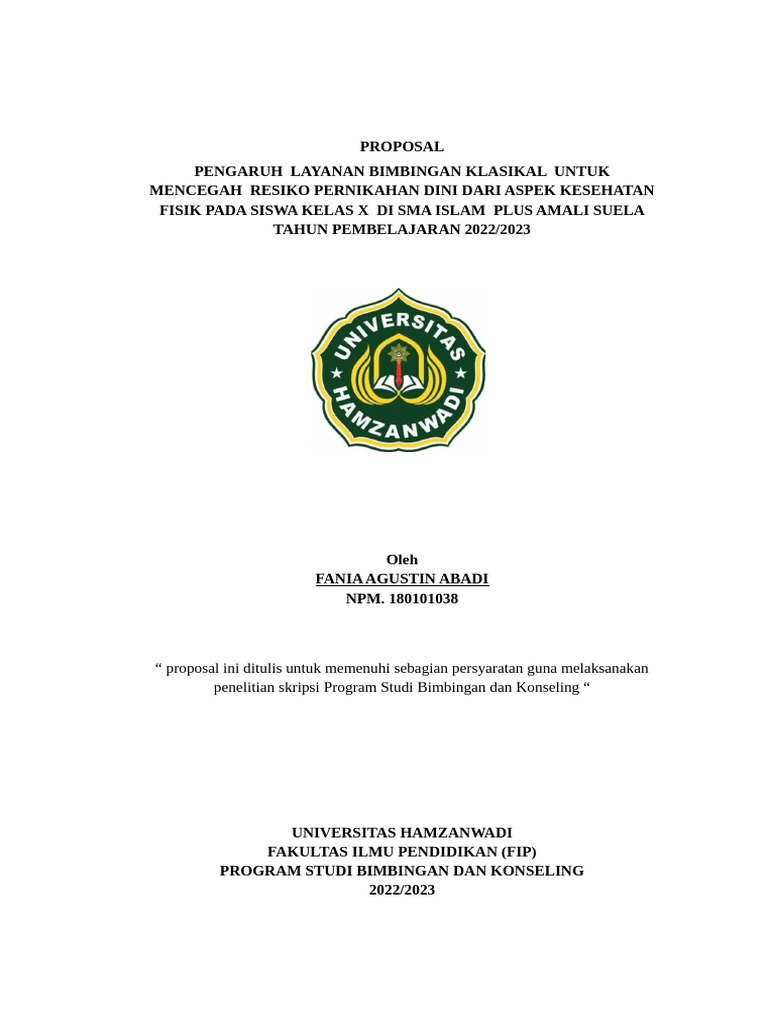 Proposal Bab 1-3 | PDF