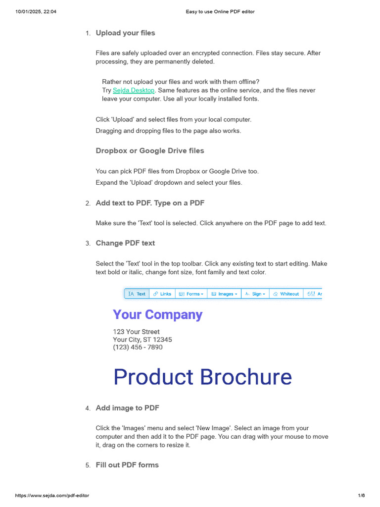 Easy To Use Online PDF Editor | PDF | Hyperlink | Software