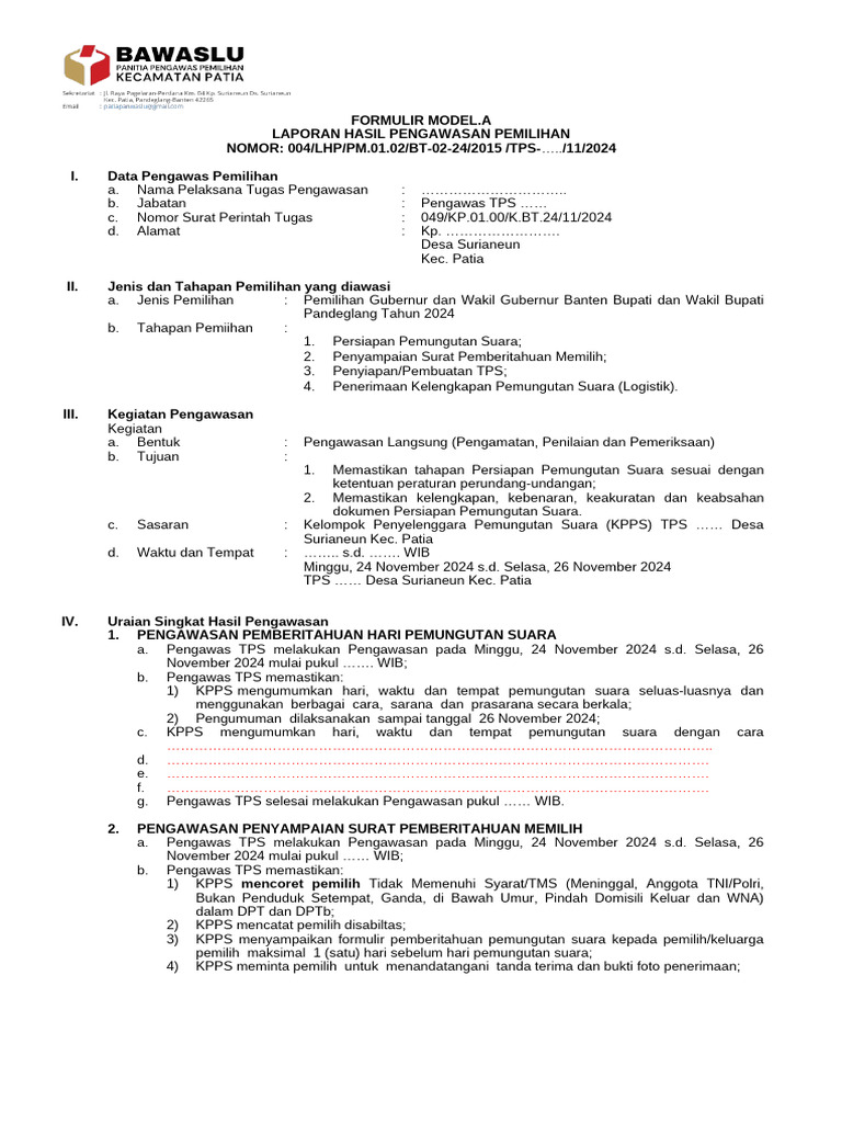 Surianeun 2 FORM A - PTPS - PERSIAPAN PEMUNGUTAN SUARA | PDF