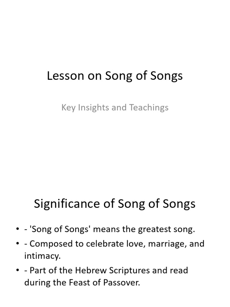 Song of Songs: Love and Faith Insights | PDF