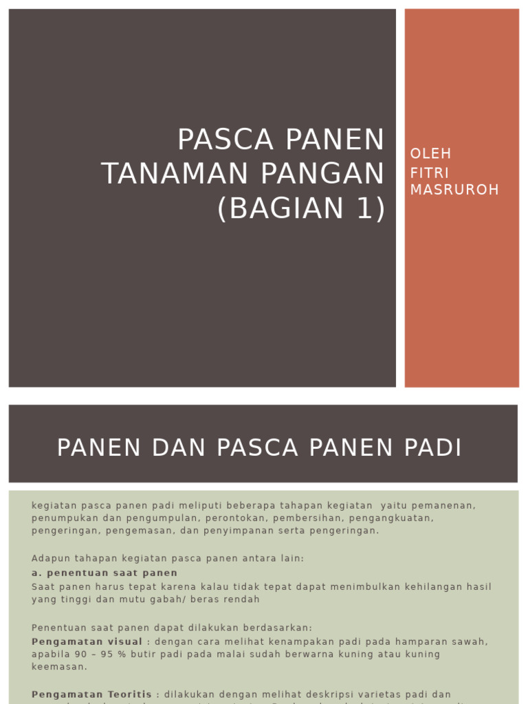 Panen Dan Pasca Panen Pangan Part 1 | PDF