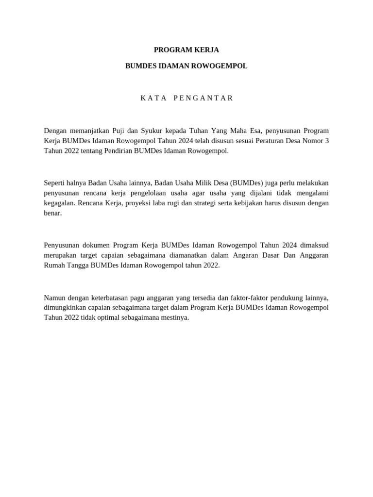 5. PROGRAM KERJA | PDF