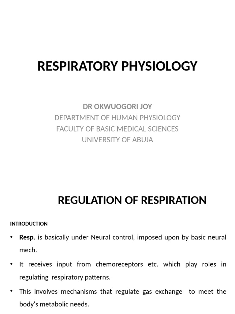 Control of Respiration - Neural, Chemical and Non-Chemical | PDF ...