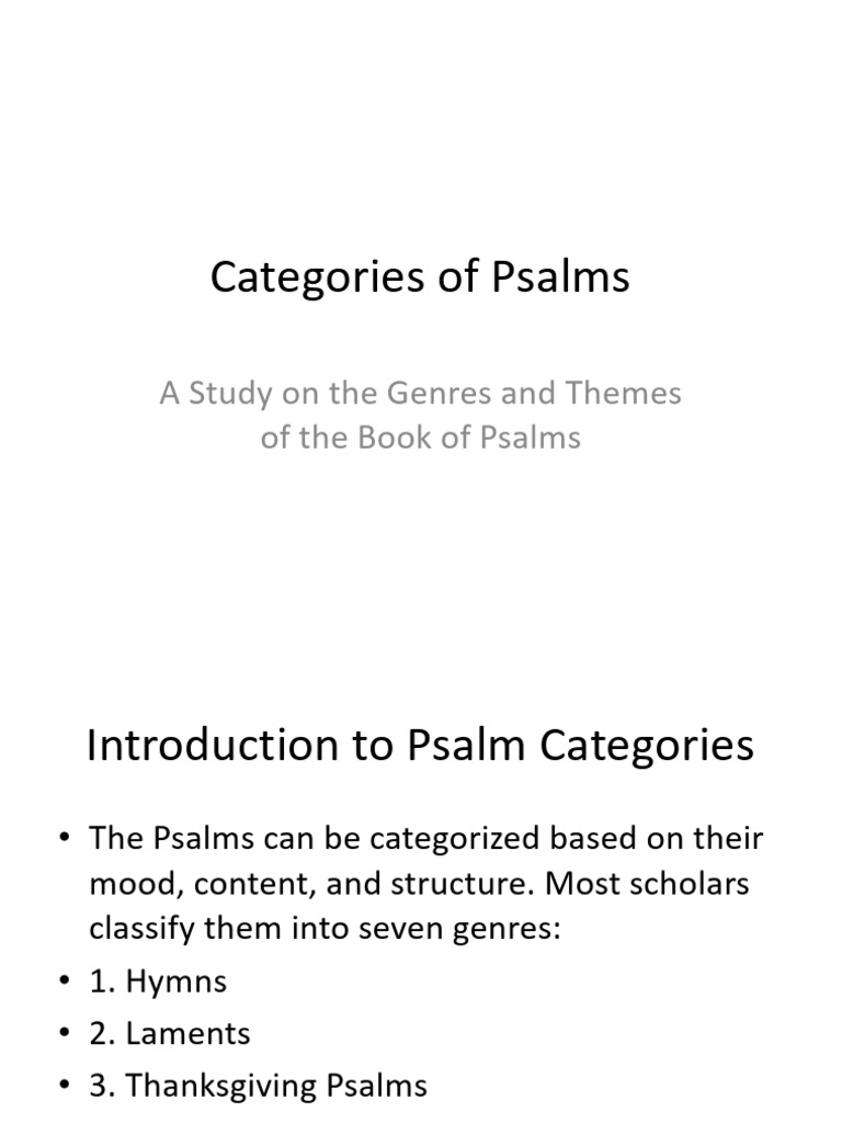 Categories of Psalms Presentation | PDF