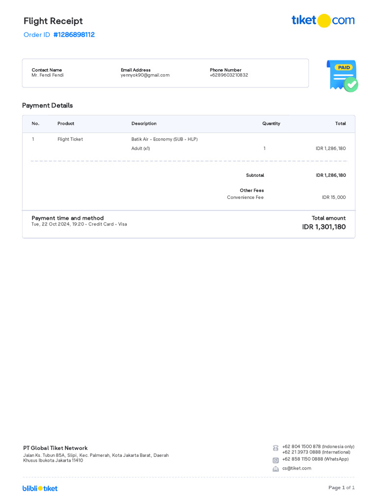 E-Receipt-Flight-EN-1286898112 | PDF