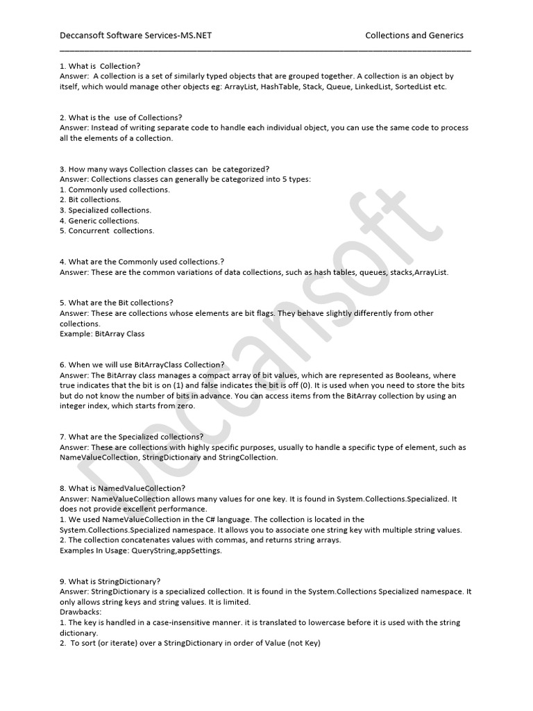 1.5 8_Collections_and_Generics_Descriptive_Questions.pdf | PDF | Queue (Abstract Data Type) | C ...