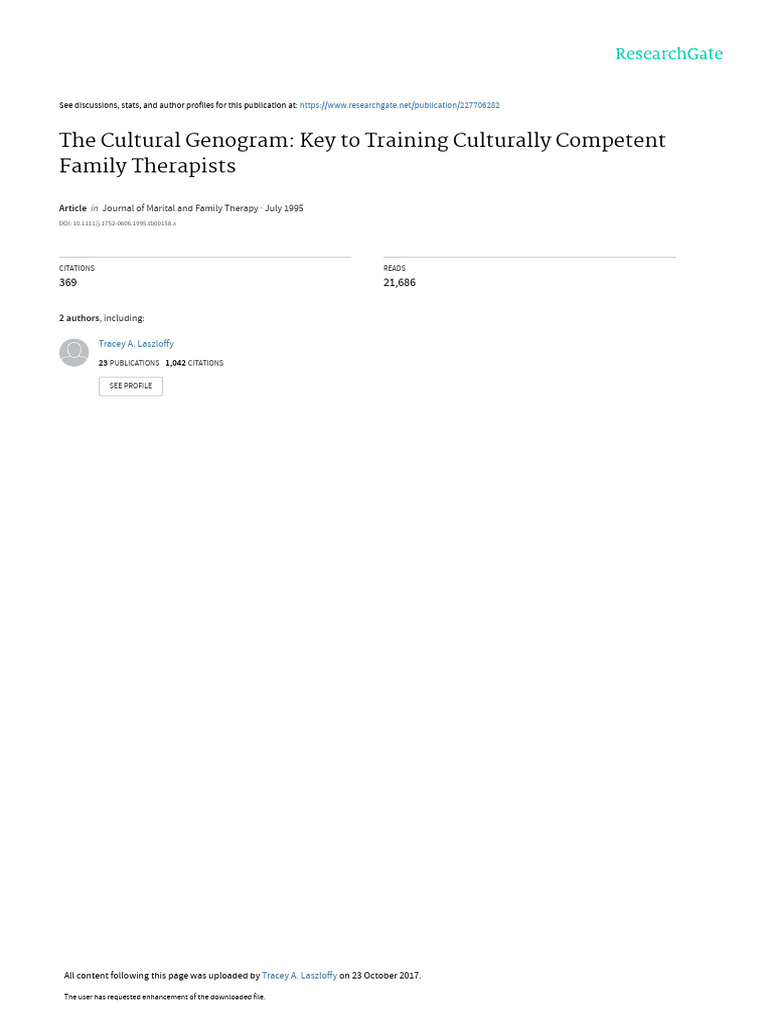 The Cultural Genogram Key To Training Culturally C | PDF | Family ...