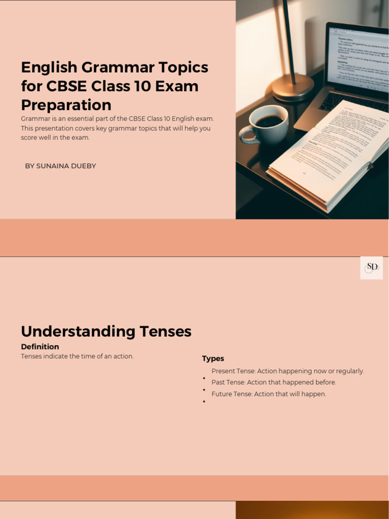 Key Grammar Topics for Class 10 CBSE | PDF | Verb | Grammatical Tense