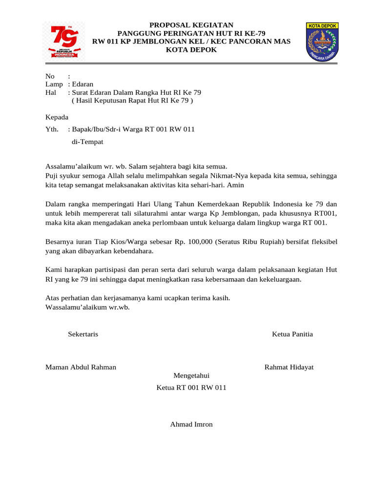 edaran 17 agustus | PDF