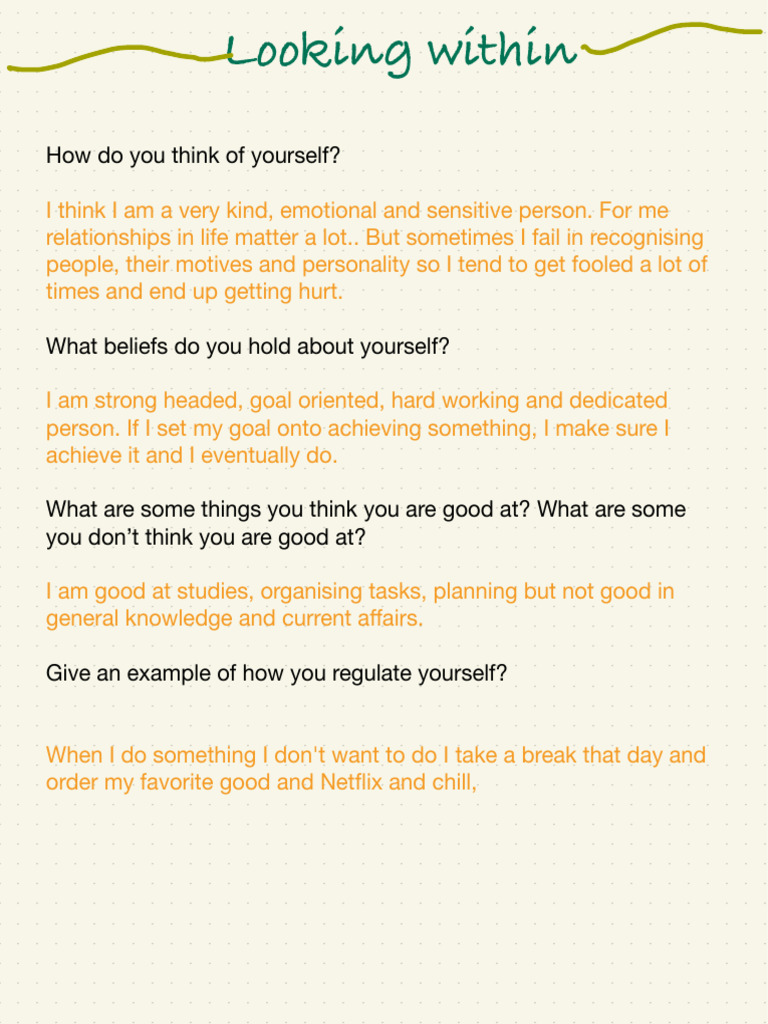 Self-Reflection for Personal Growth | PDF