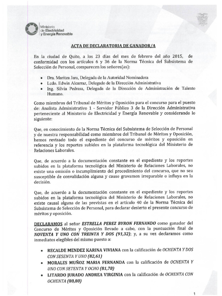 165-26079-acta-declaratoria-ganador | PDF