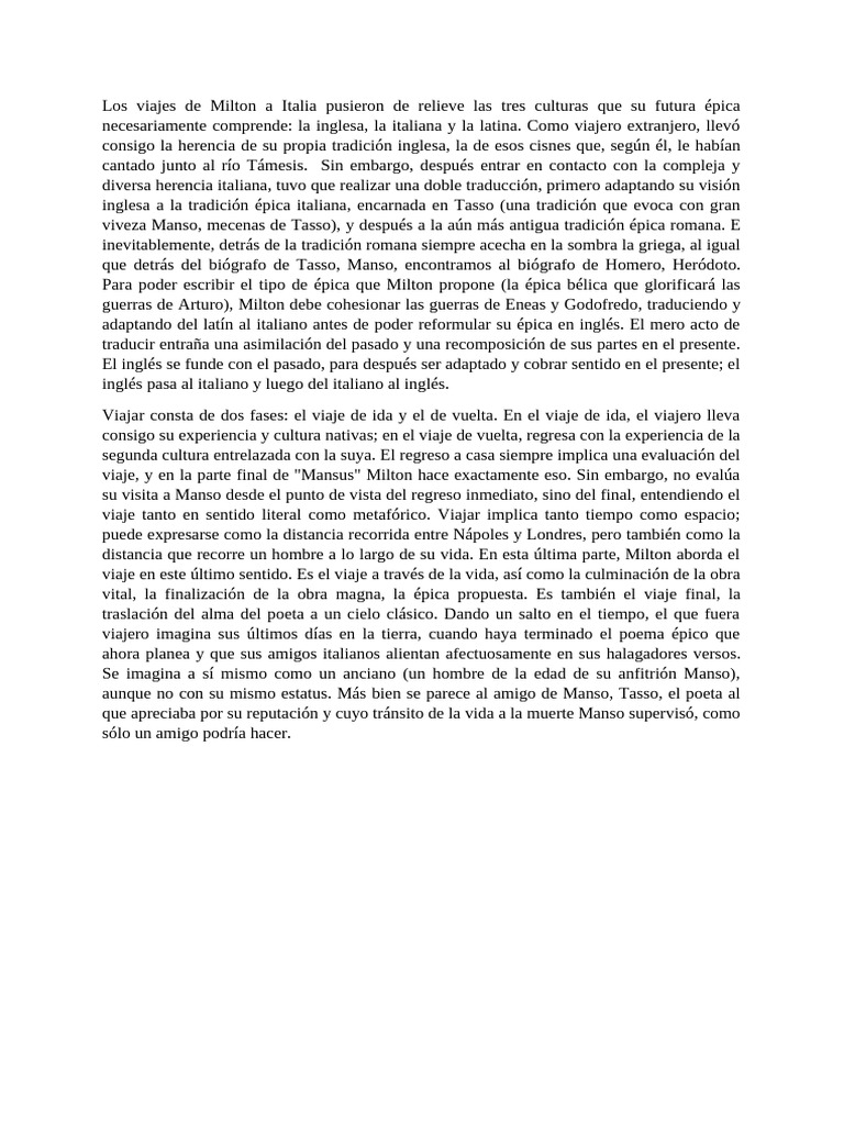 Los Viajes de Milton A Italia | PDF