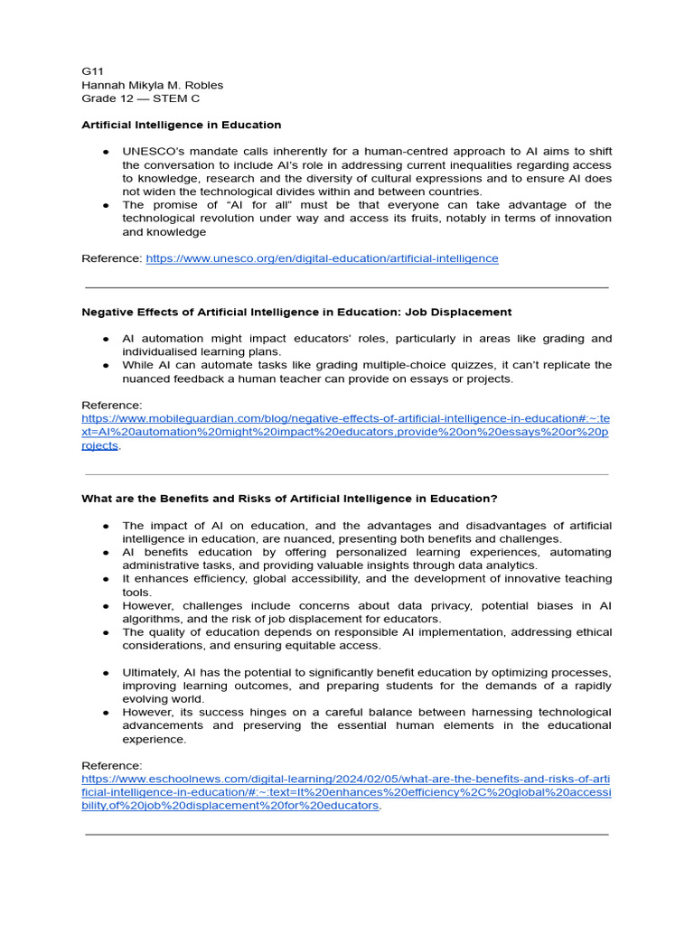 Artificial Intelligence In Education 1 Pdf Artificial