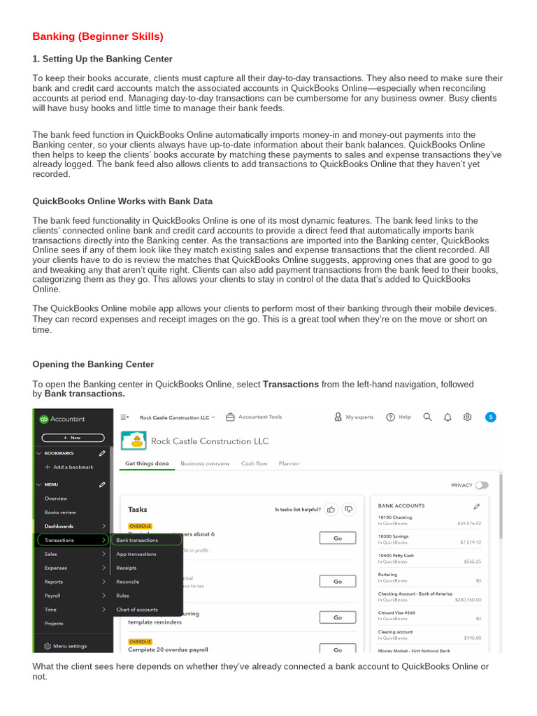Banking (Beginner Skills) | PDF | Quick Books | Credit Card