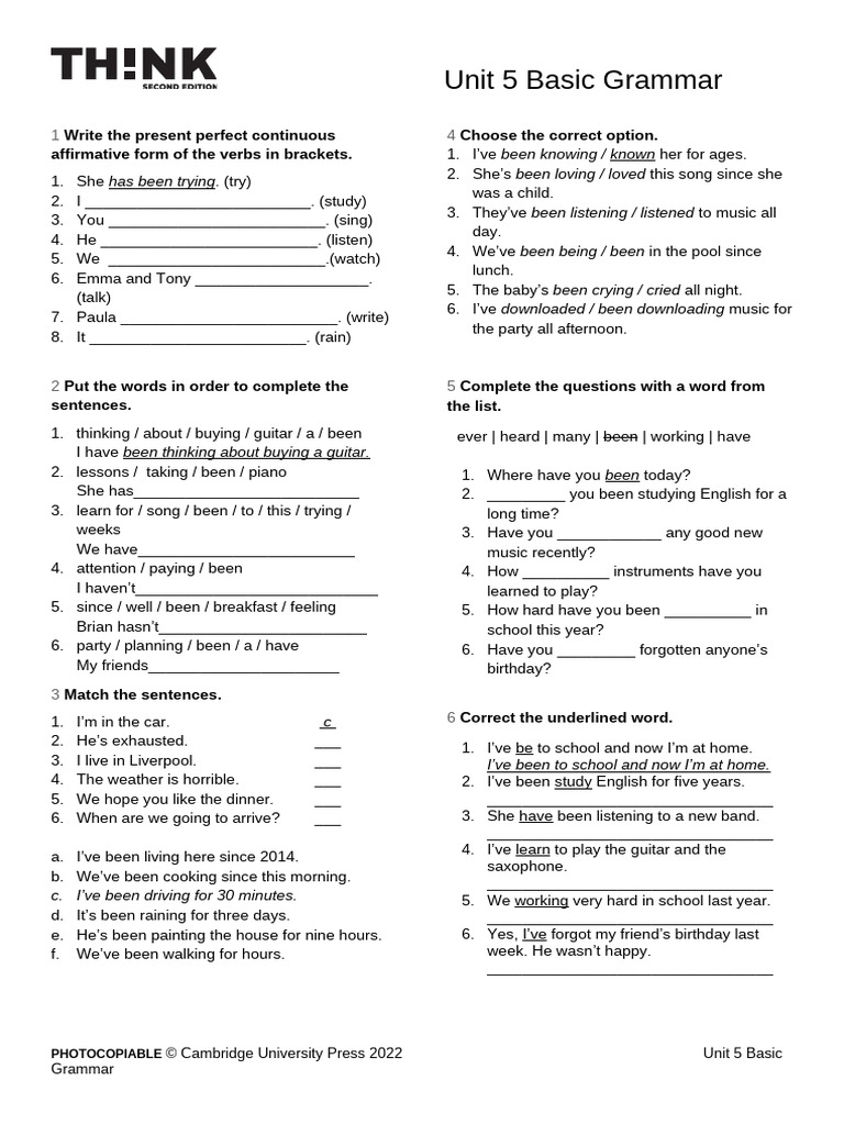Thk2e BrE L2 Grammar Basic Unit 5 | PDF | Linguistics
