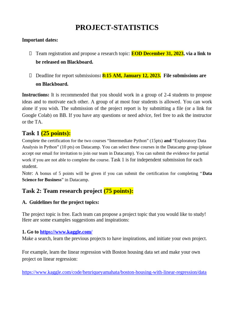 Project_Stat_Fall 2023 (2) | PDF | Statistics | Statistical Inference