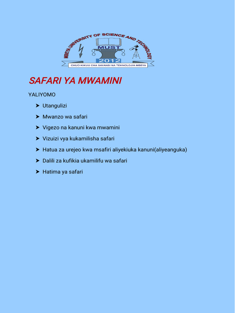 Safari Ya Mwamini | PDF