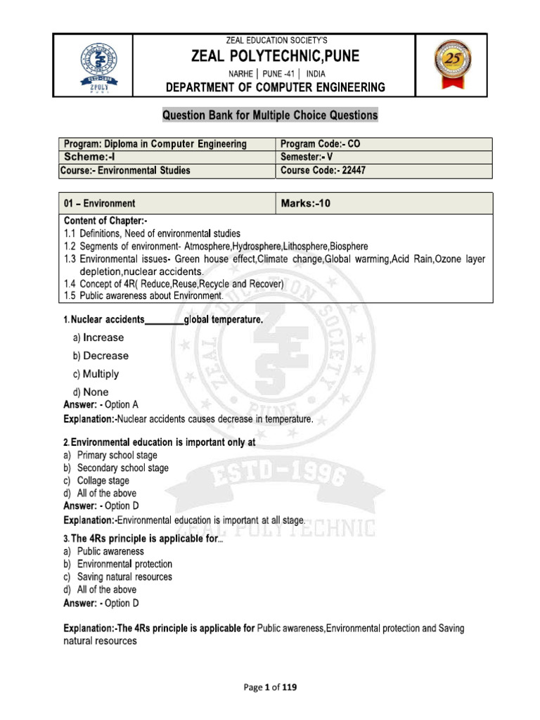 Est MCQ Bank PDF | PDF