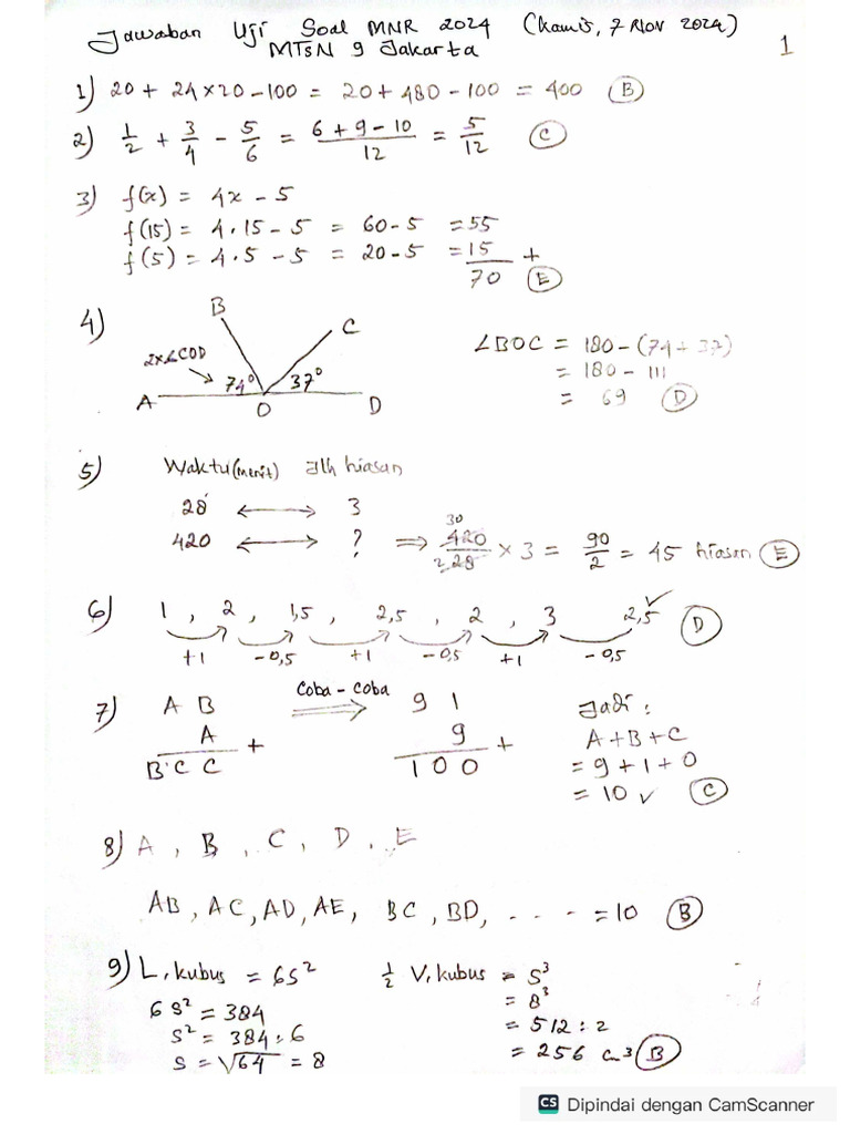 Jawaban Uji Soal MNR | PDF
