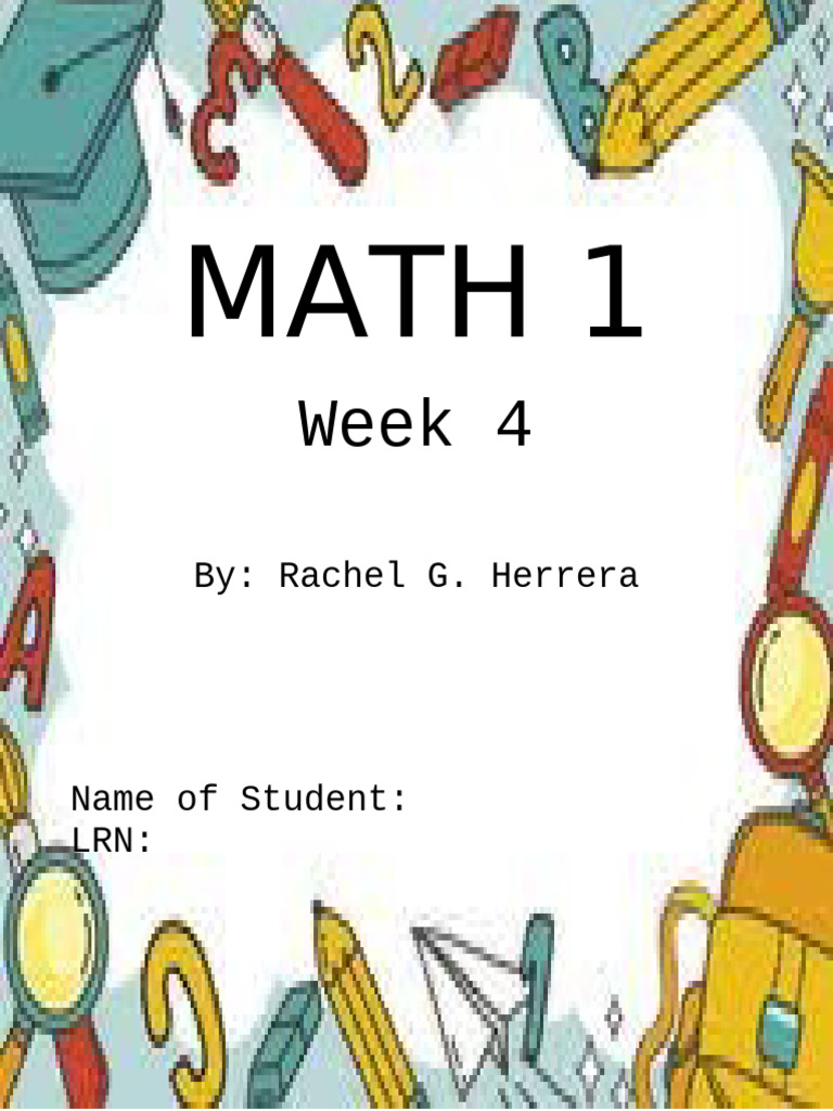 math 1 week 4-6 | PDF | Mathematics math 1 week 4-6 | PDF | Mathematics