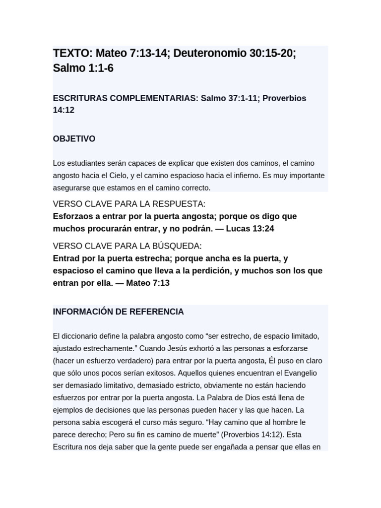 Camino Angosto y Ancho | PDF | Pecado | Infierno