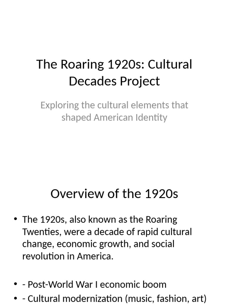 Roaring 1920s Cultural Decades Project | PDF | The Great Gatsby ...