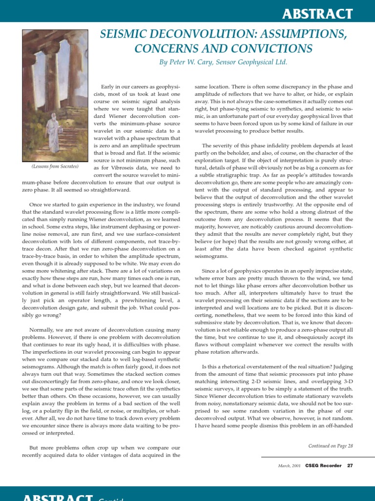Mar01 Seismic Deconvolution | PDF