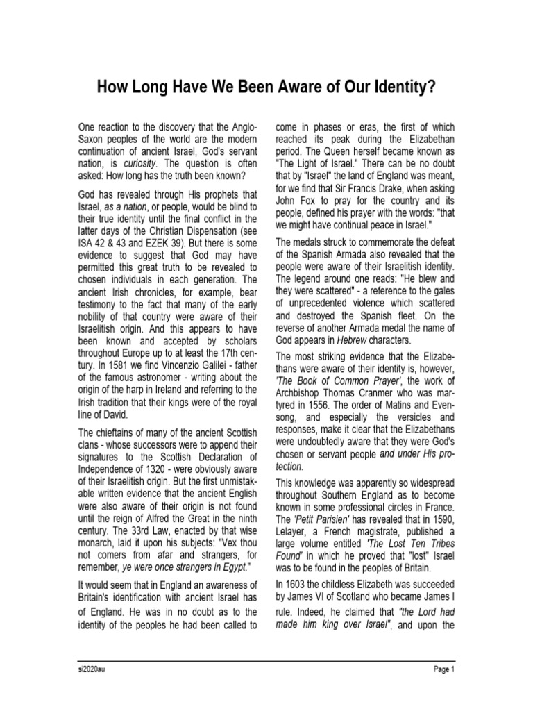 1.how Long Have We Been Aware of Our Identity | PDF | Oliver Cromwell ...