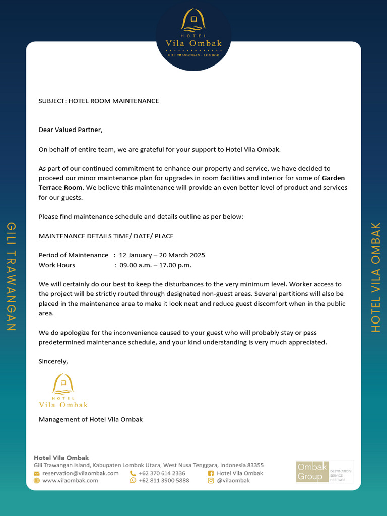 Room Maintanance Announcement | PDF