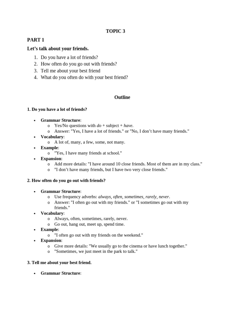 Speaking part 1_Topic 3 | PDF | Human Communication | Linguistic Morphology