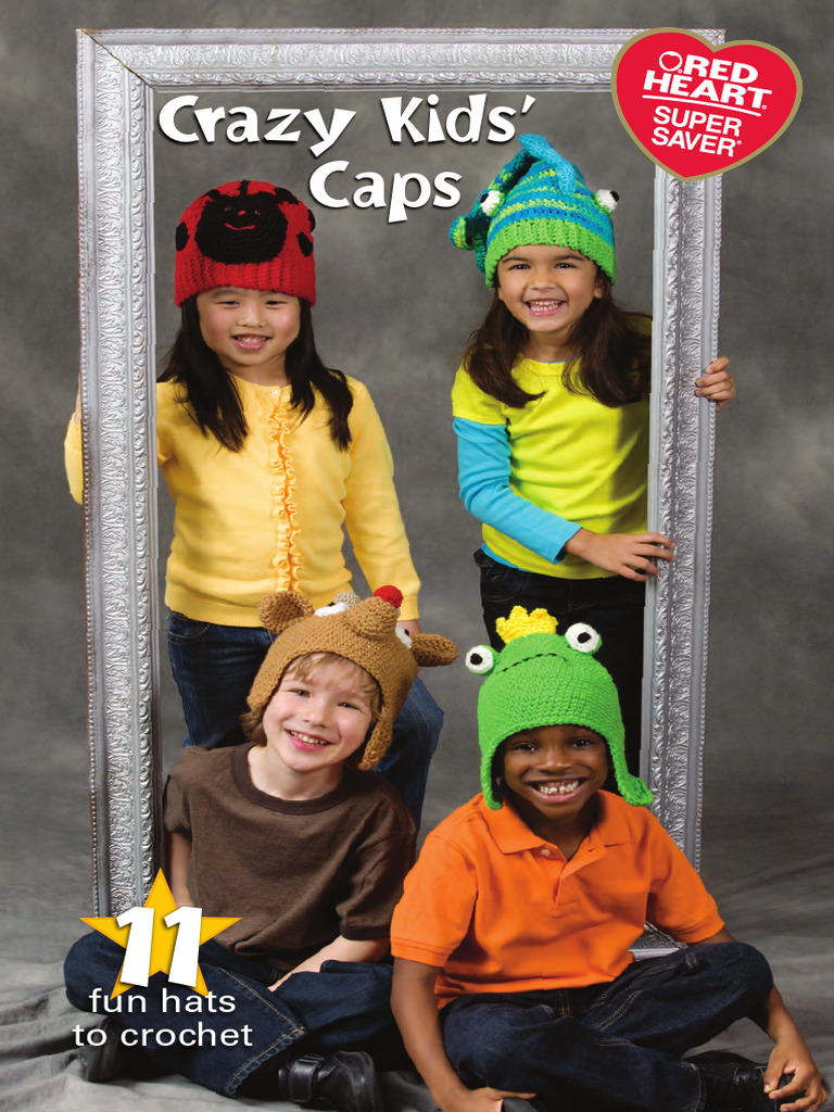 Crazy Kids' Caps | PDF | Crochet | Gauge (Knitting)