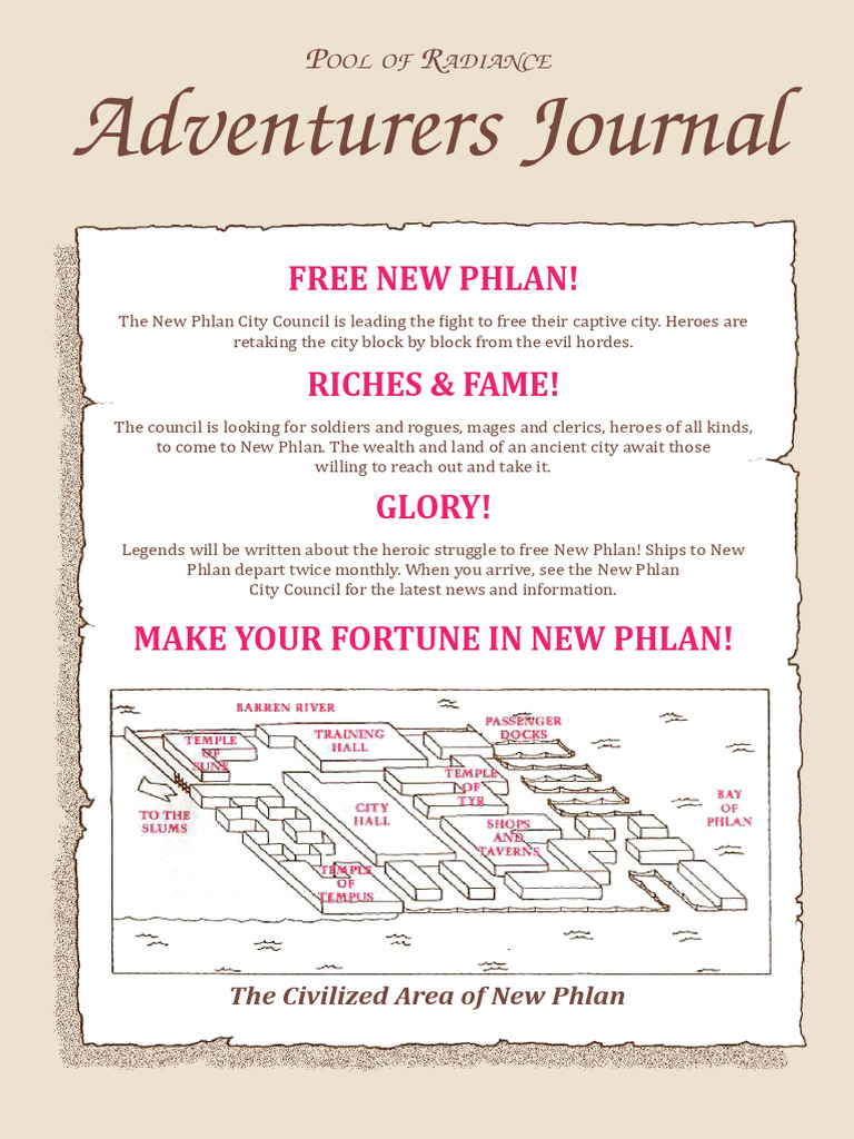 Adventurers Journal for Pool of Radiance | PDF | Elf (Dungeons ...
