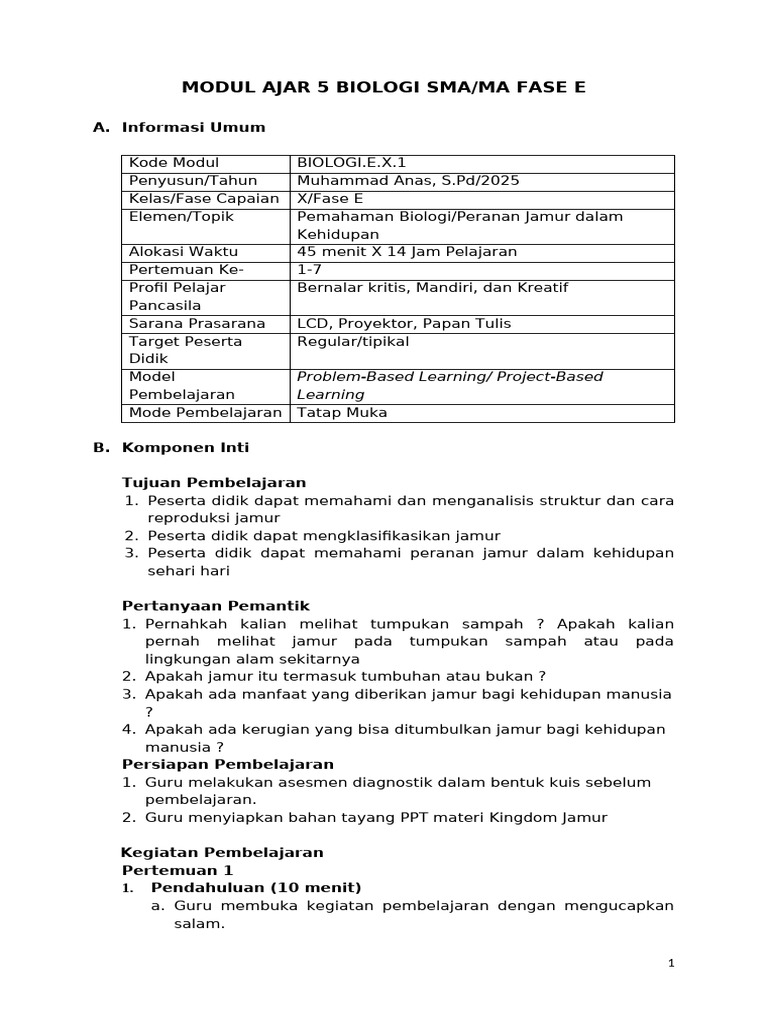 Peranan Jamur dalam Kehidupan Manusia | PDF