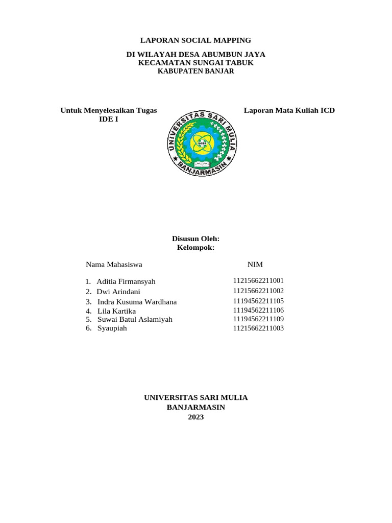 Laporan Social Mapping | PDF