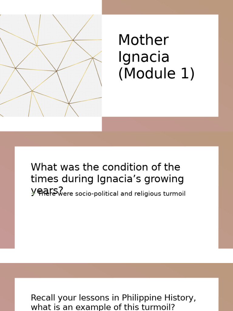 Mother Ignacia Module 1 | PDF